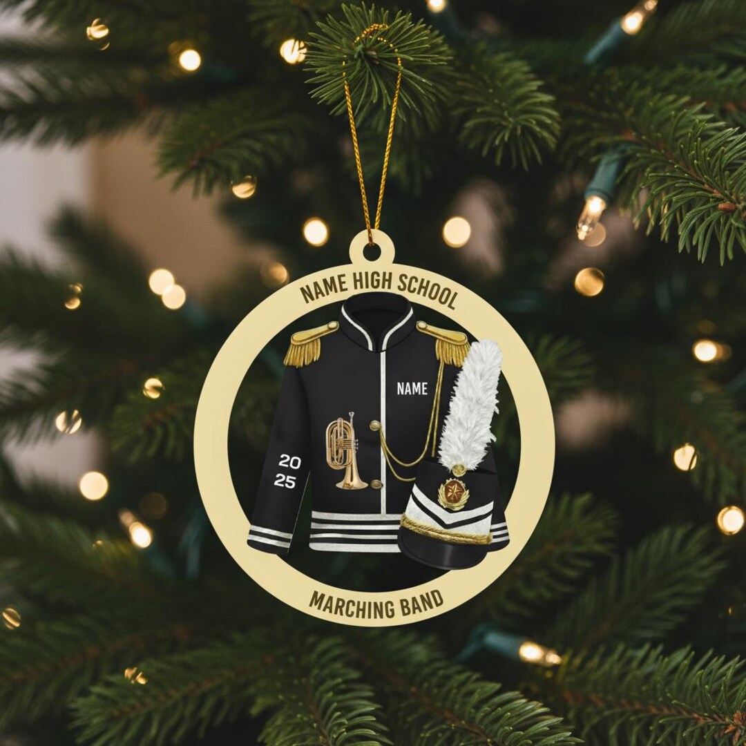 Personalized Marching Band Uniform Baritone Ornament, Custom High ...