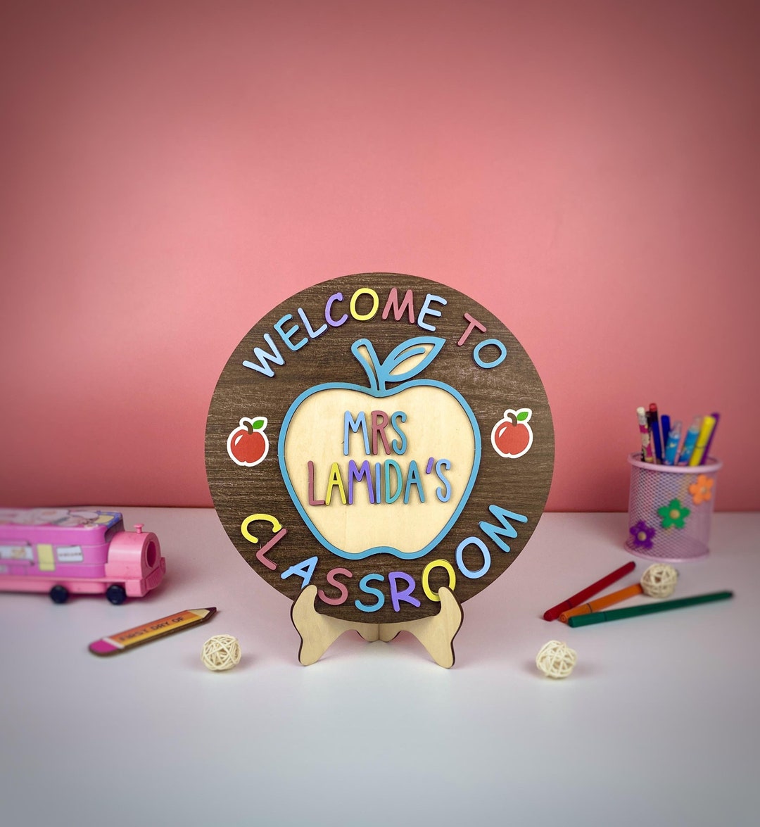 Custom 3D Teacher Welcome Sign, Teacher Name Plate, Classroom Teacher ...