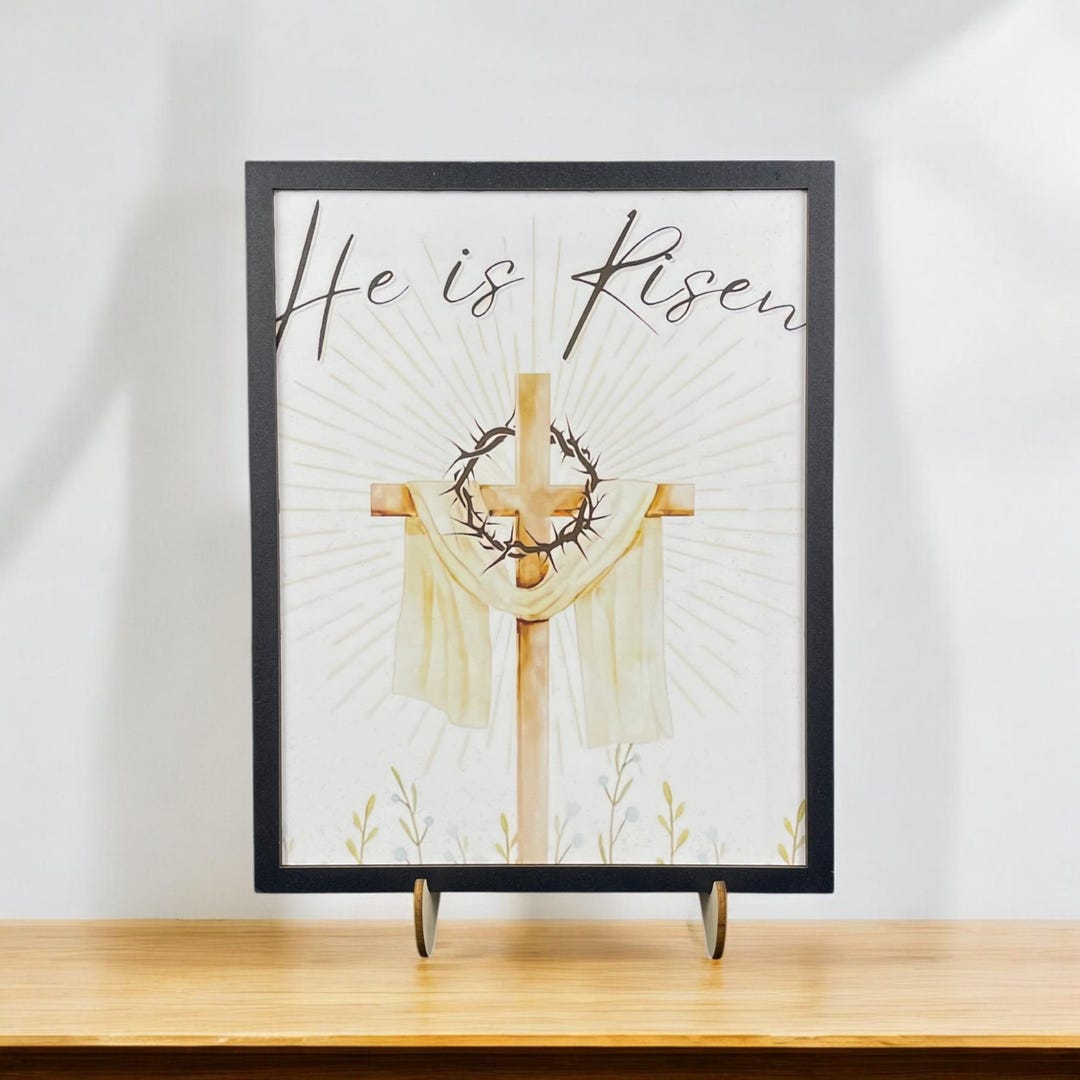 He is Risen Easter Sign, Easter Home Decor, Easter Gift Idea, He is ...