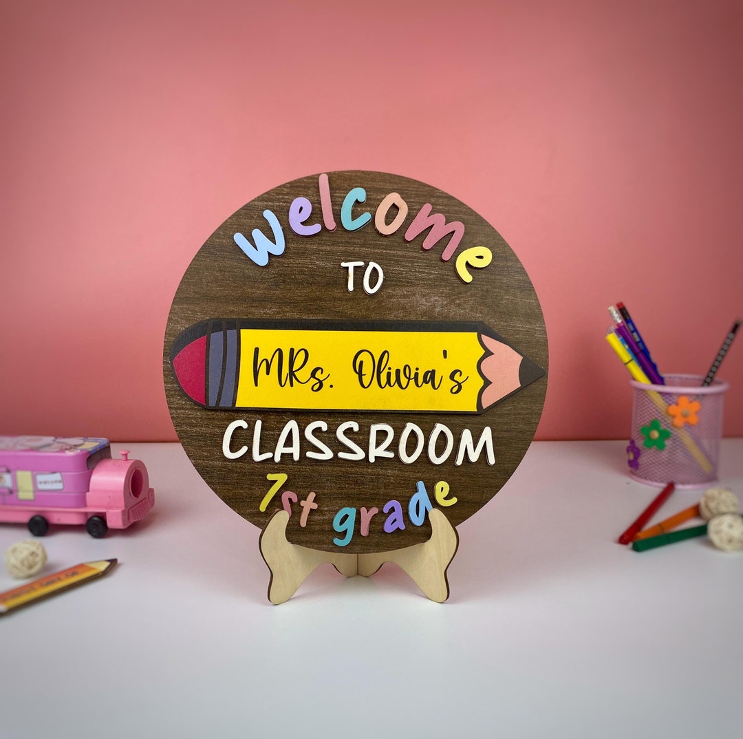 Custom Teacher Name Sign, 3D Classroom Door Decor, Teacher Gift Idea ...