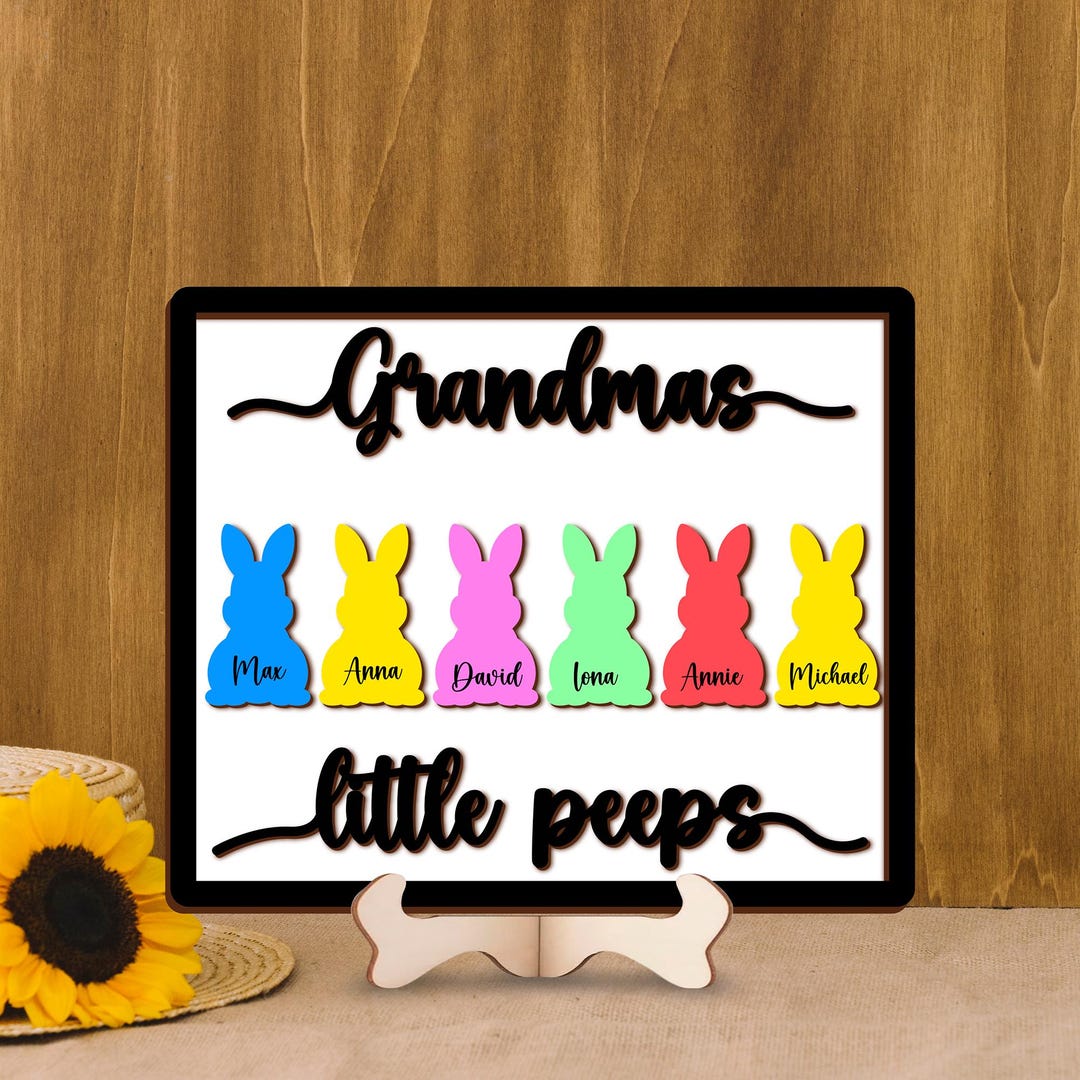 Personalized Easter Grandma Sign, Grandma Little Peeps, Easter Family ...