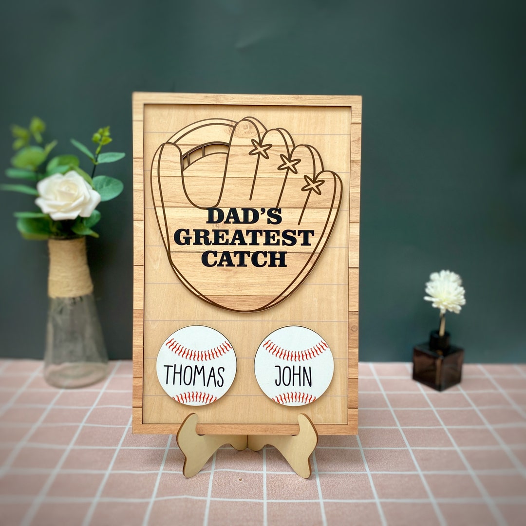 Personalized Fathers Day Baseball Sign, Baseball Dad Gift, Baseball ...