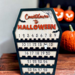 Halloween Countdown Calendar With Moveable Ghost, Spooky Countdown ...