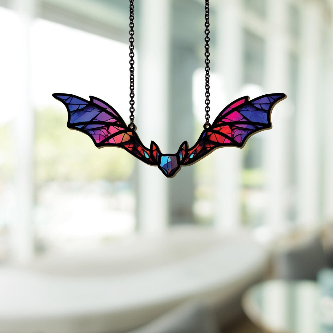 Acrylic Window Hangings for Bat Lovers, Gothic Bat Hanging, Spooky Bat ...