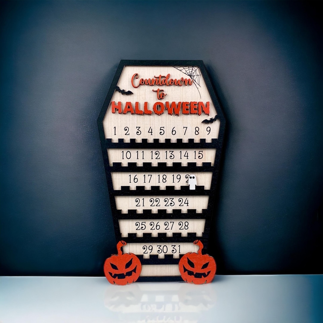 Halloween Countdown Calendar With Moveable Ghost, Spooky Countdown ...