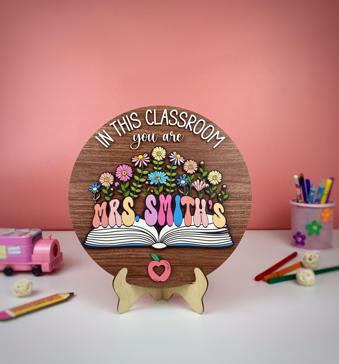 Custom Teacher Name Sign Plate, Personal 3D Teacher Appreciation Gift ...