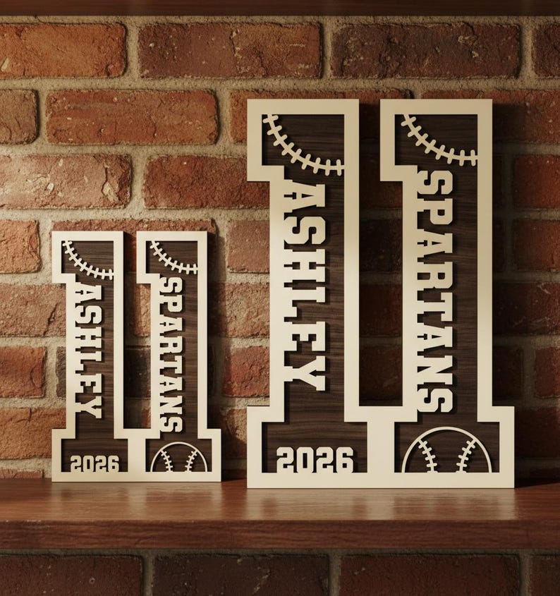 Custom Baseball Number Sign, Personalized Name Baseball Senior Night ...