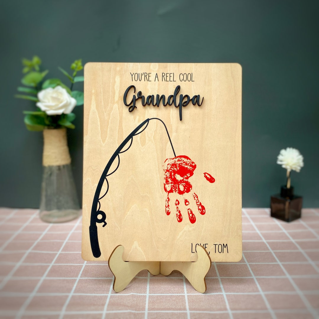 Personalized Handprint DIY Gift for Father's Day, You're A Reel Cool ...