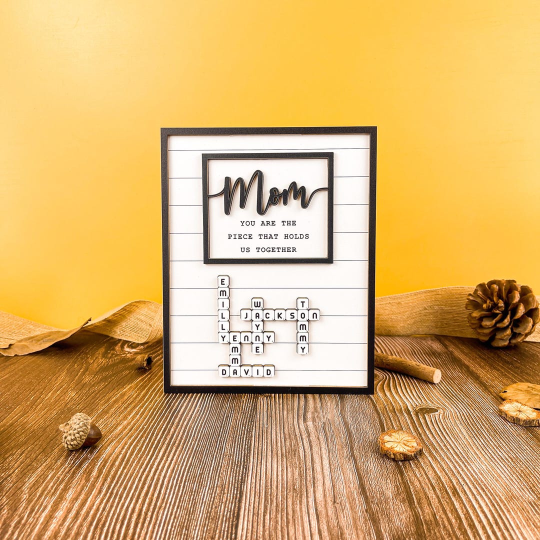 Custom Mothers Day Gift Crossword Sign, Personalized Mama Gift ...