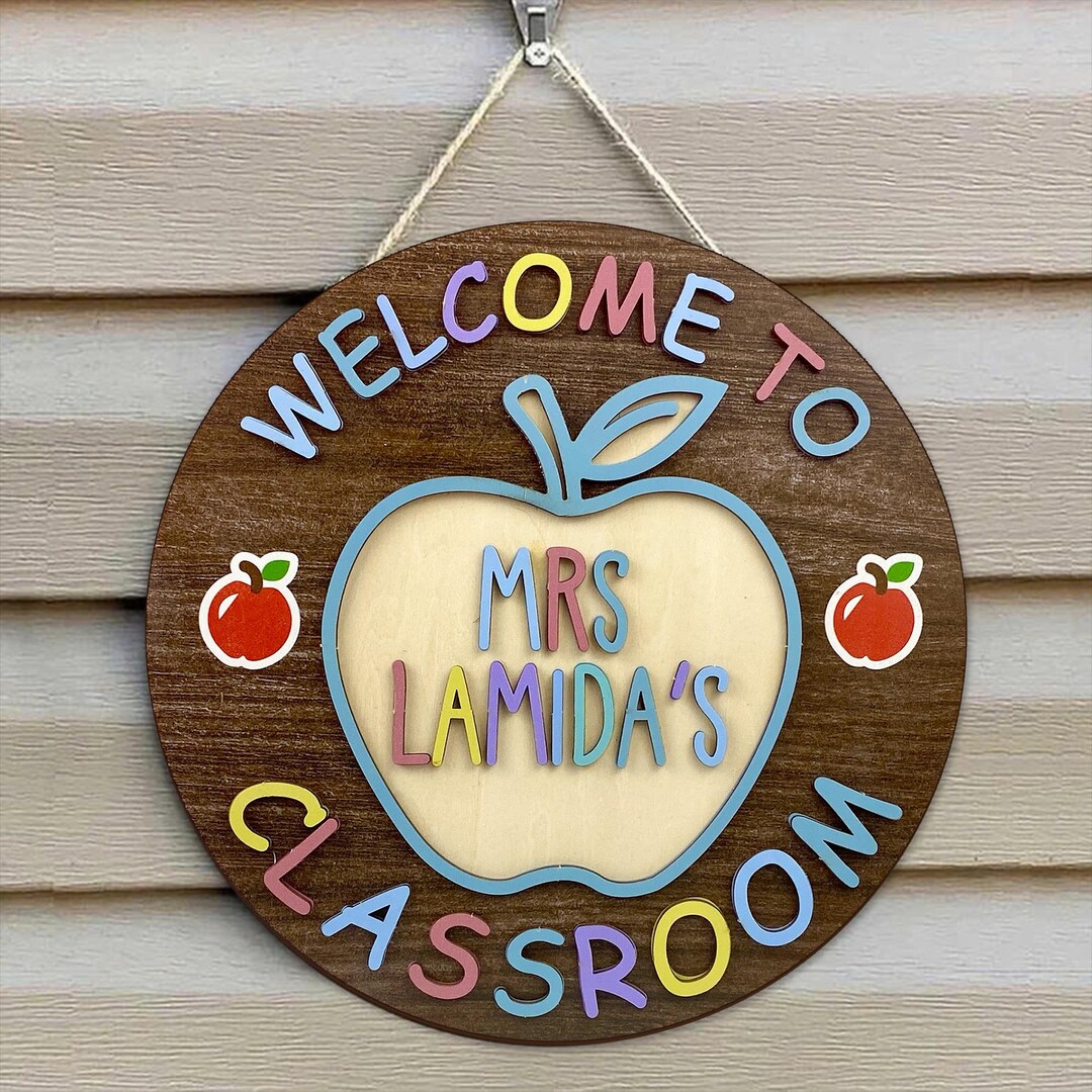 Custom 3D Teacher Welcome Sign, Teacher Name Plate, Classroom Teacher ...