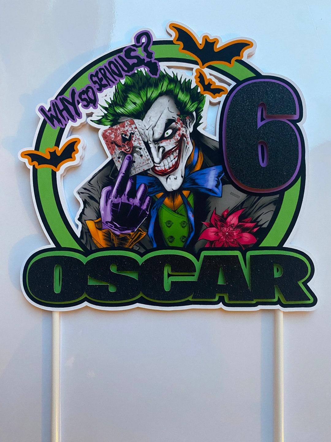 Personalised the Joker Cake Topper - Etsy