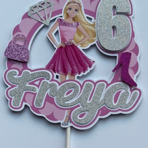 Personalised Barbie Inspired Cake Topper - Etsy UK