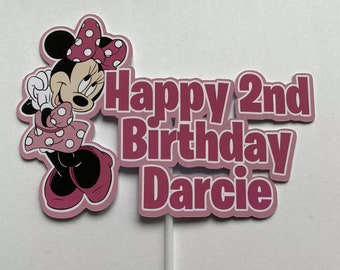 Personalised Minnie Cake Topper 3D With Name and Age - Etsy UK