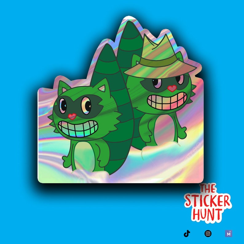 Lifty and Shifty Happy Tree Friends Sticker, Waterproof Vinyl Sticker ...