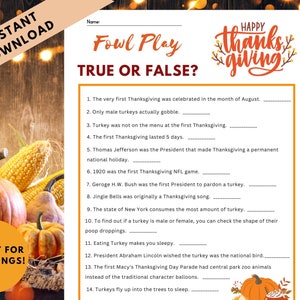 Thanksgiving Trivia Game, Friendsgiving Trivia Games, Thanksgiving ...