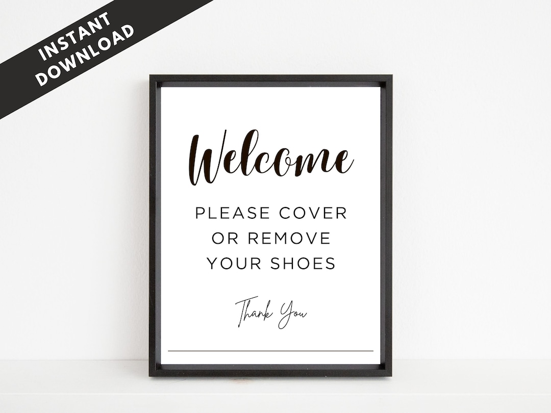 Simple Remove Shoes Sign, Remove Shoes Printable, Remove Your Shoes ...