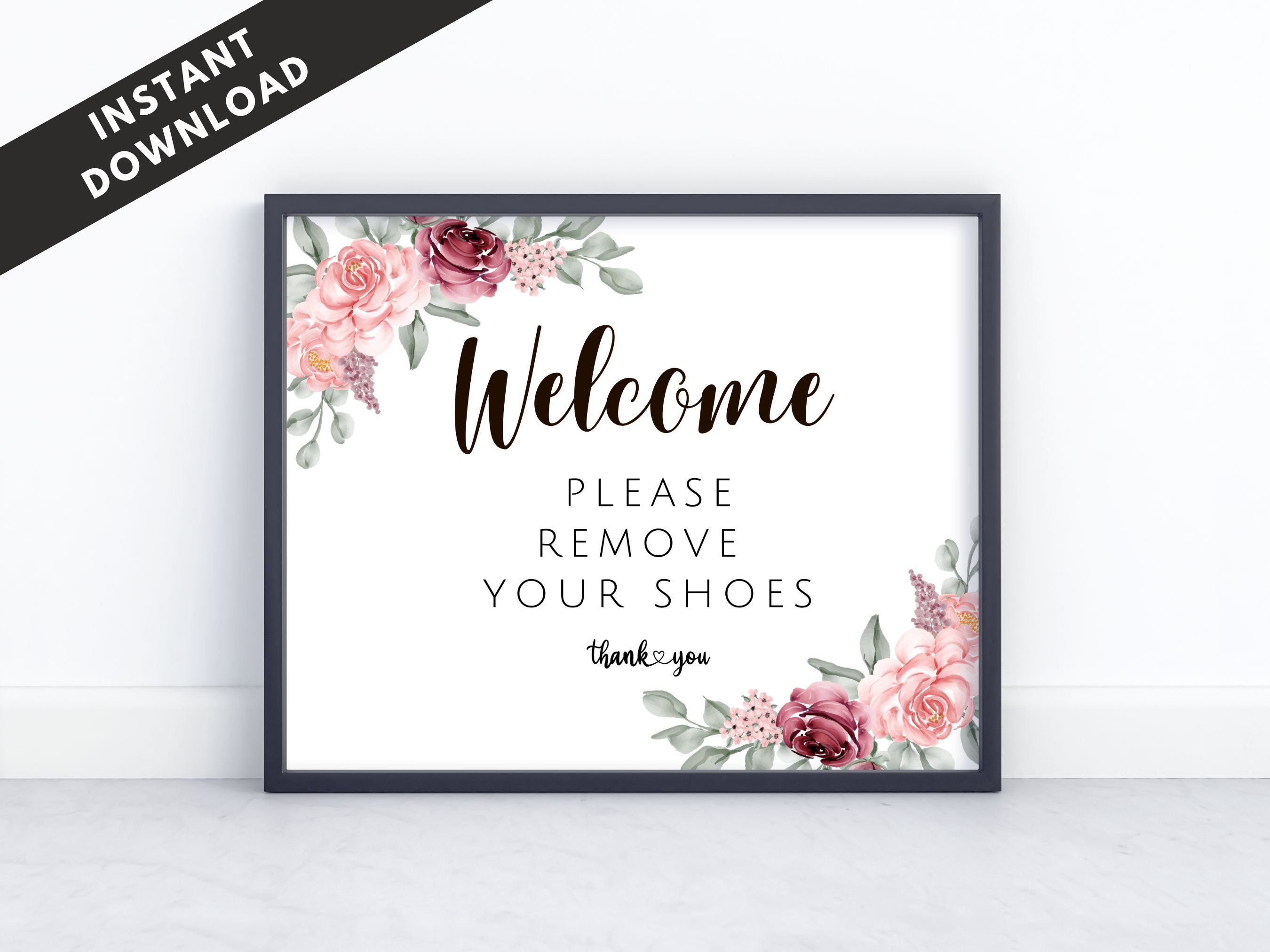 Remove Shoes Sign, Remove Shoes Printable, Remove Your Shoes, Take ...