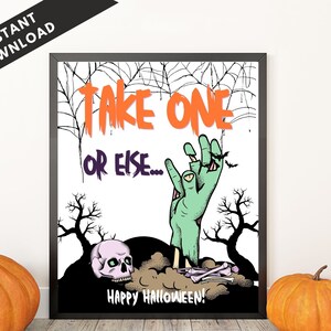 Please Take One Candy Sign Halloween Trick or Treat Sign - Etsy