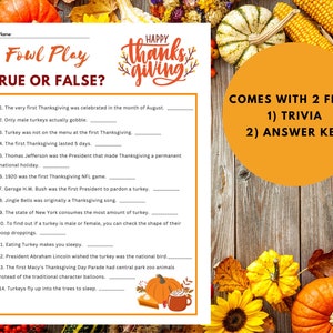 Thanksgiving Trivia Game, Friendsgiving Trivia Games, Thanksgiving ...
