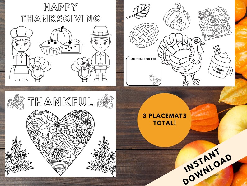 Printable Thanksgiving Placemat Download for Kids and Adults - Etsy