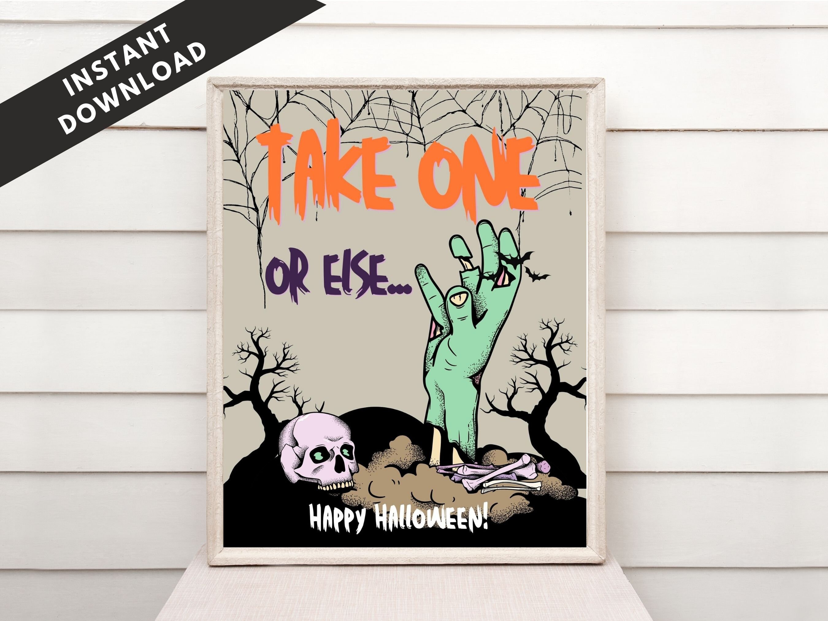 Please Take One Candy Sign Halloween, Trick or Treat Sign, Halloween ...