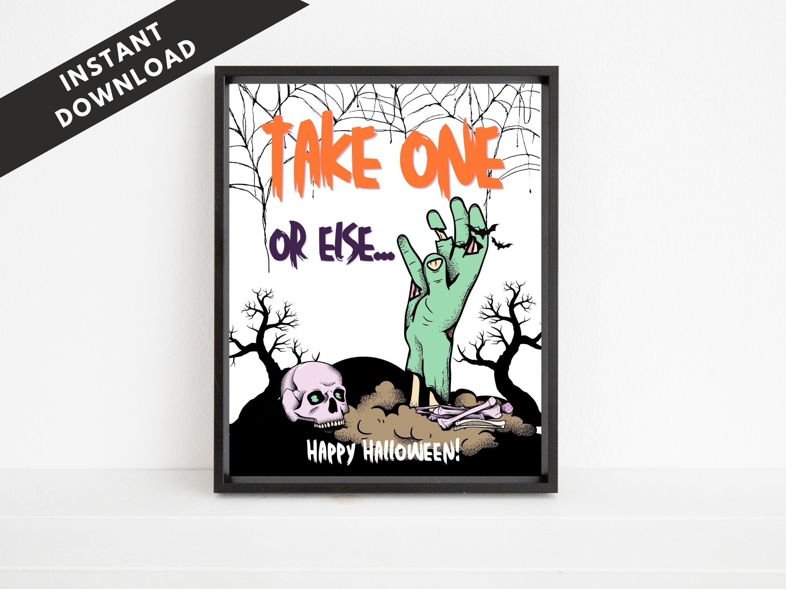 Please Take One Candy Sign Halloween, Trick or Treat Sign, Halloween ...
