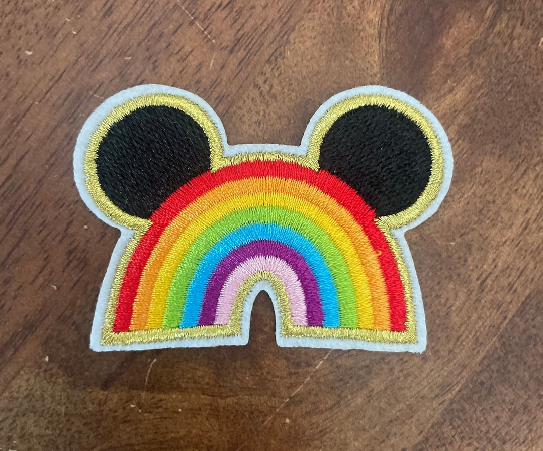 Disney Mickey Mouse Inspired Rainbow Embroidered Iron on Disney Patch ...