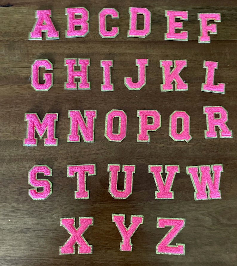2 Inch Letters A-Z Chenille Hot Pink Iron on Patch - Etsy