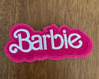 IRON ON Patch-barbie Logo Inspired-iron on Patches-glitter-embroidered ...