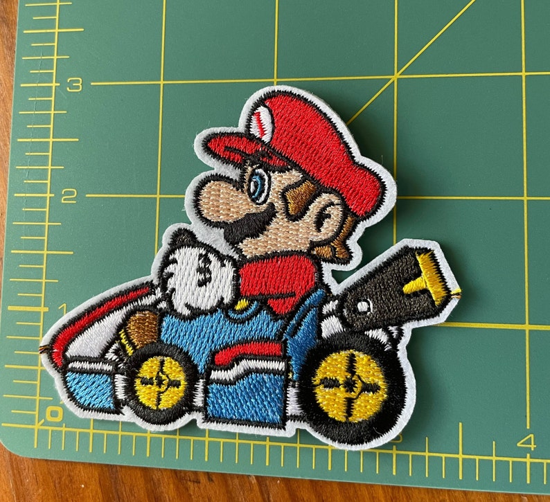 Mario Kart Inspired Embroidered Iron on Patch - Etsy