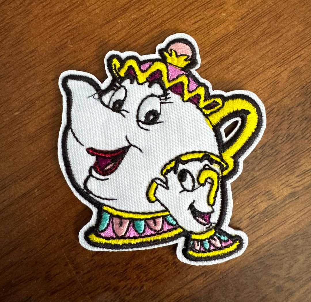Beauty and the Beast Chip and Ms Potts Disney Inspired Embroidered Iron ...