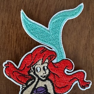 Little Mermaid Ariel Disney Inspired Embroidered Iron on Disney Patch ...