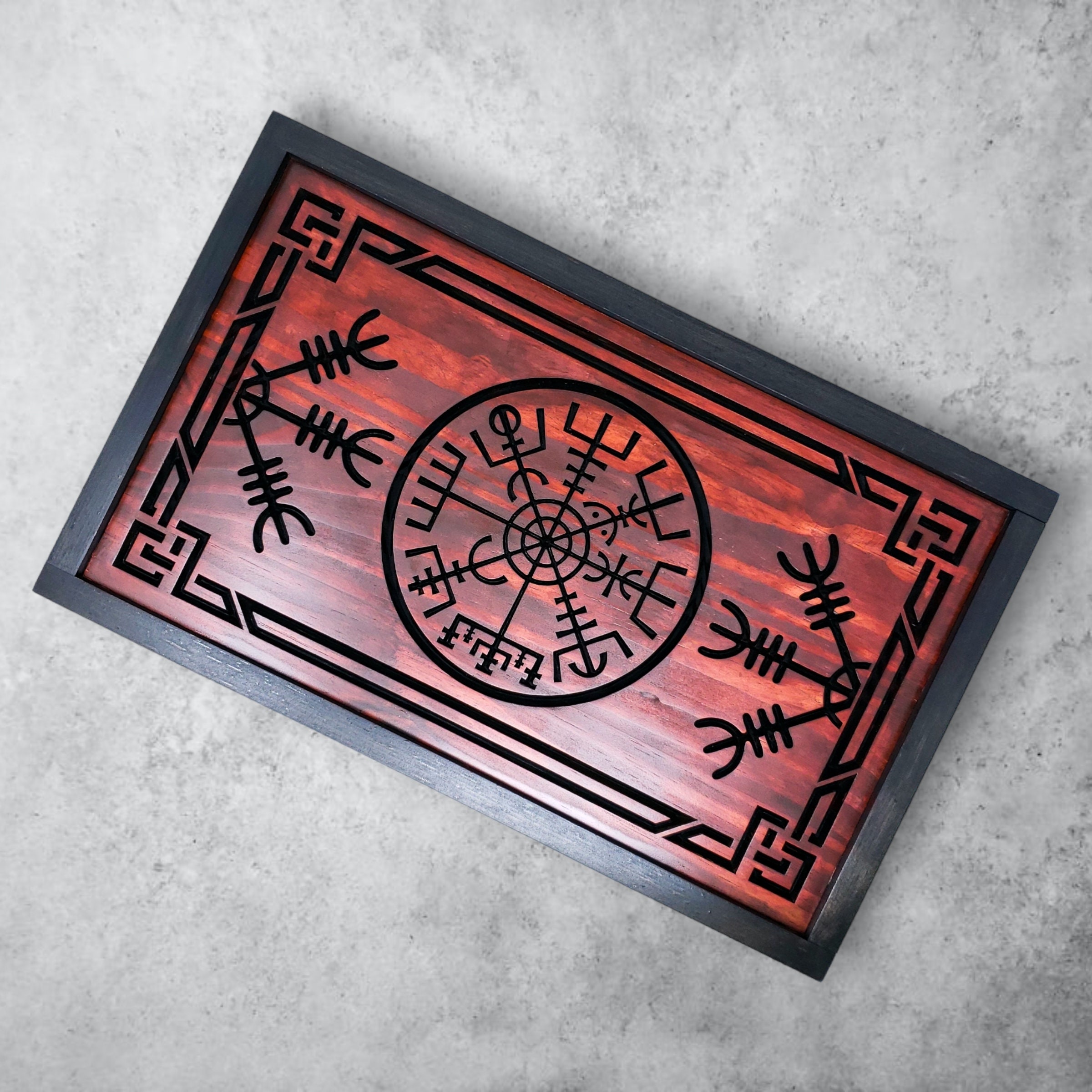 Norse Vegvisir Wooden Plaque / Viking Compass Wall Art - Etsy