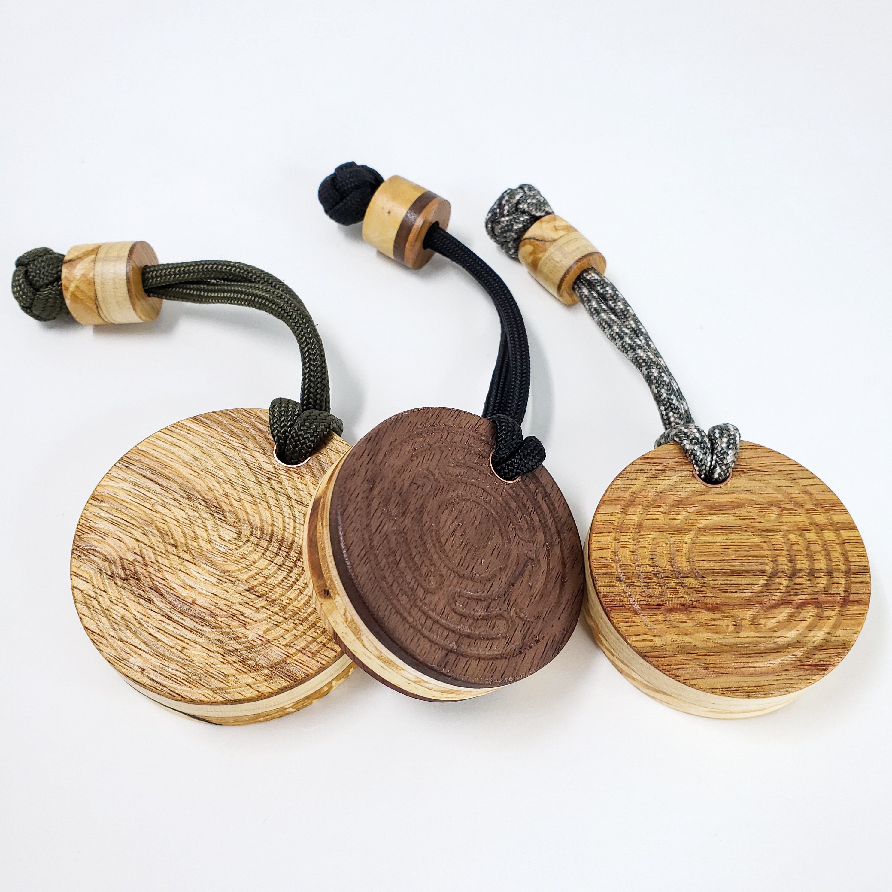 Round Wood EDC Worry Stone With Paracord & Bead / Everyday Carry ...
