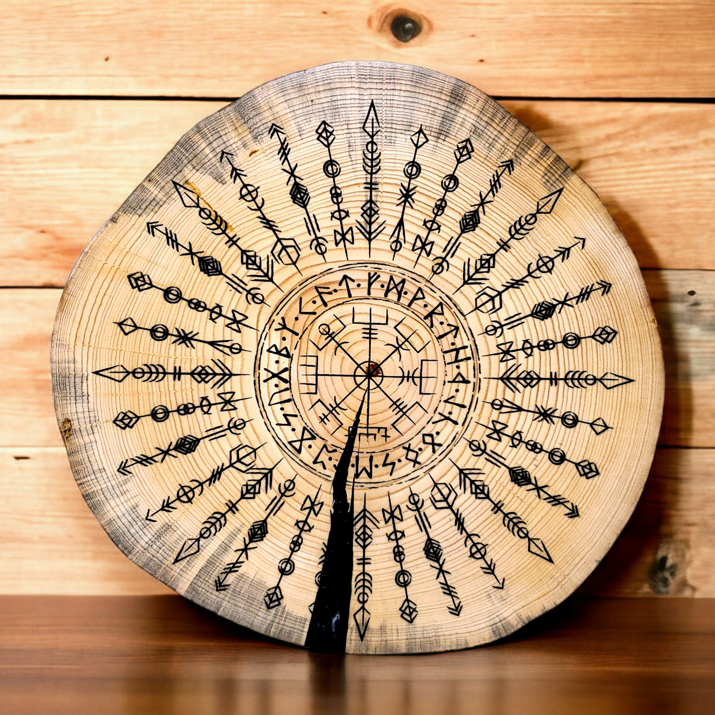 Vegvisir Wayfinder Runes viking Compass Engraved Onto a Live - Etsy