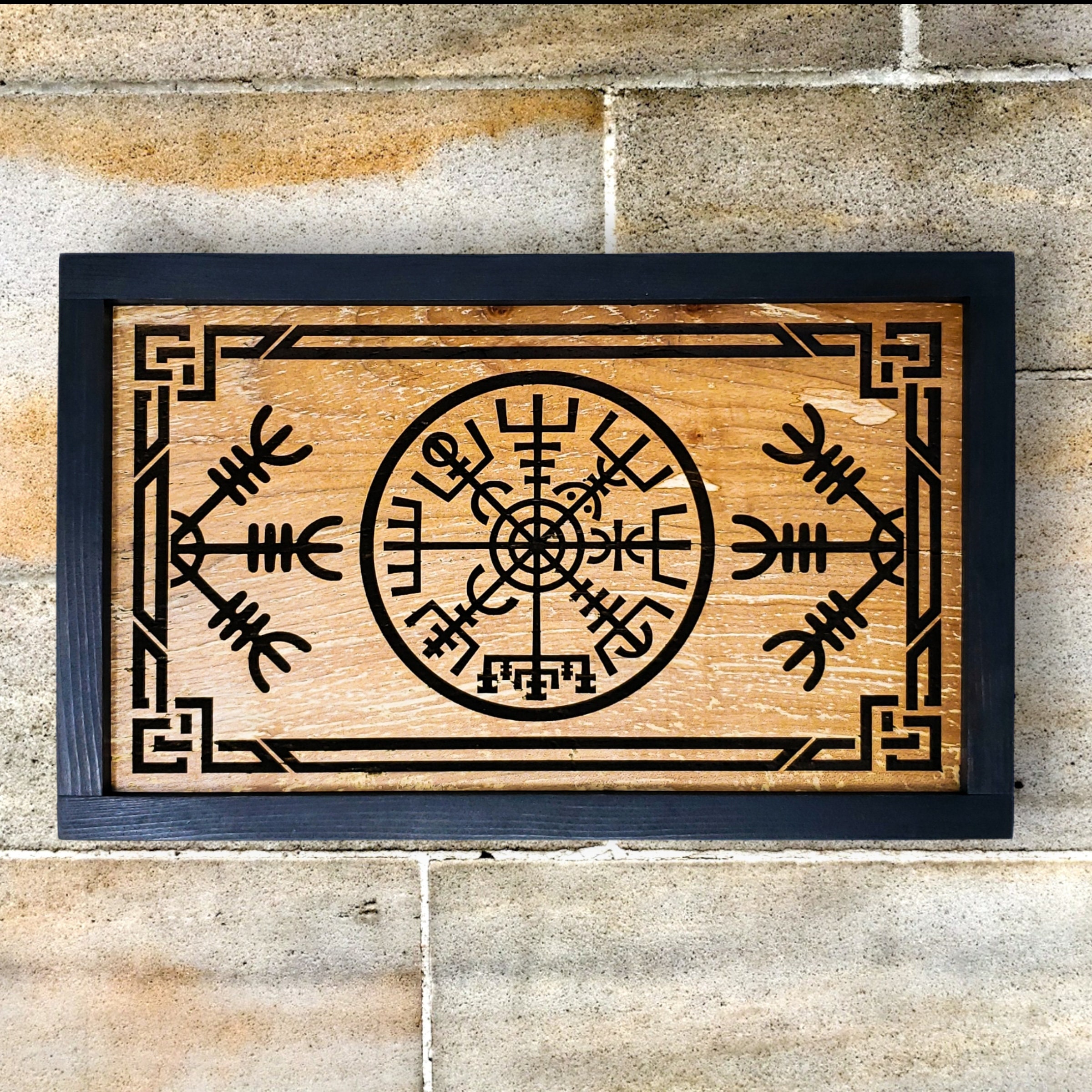 Norse Vegvisir Wooden Plaque / Viking Dragonships Wall Art - Etsy
