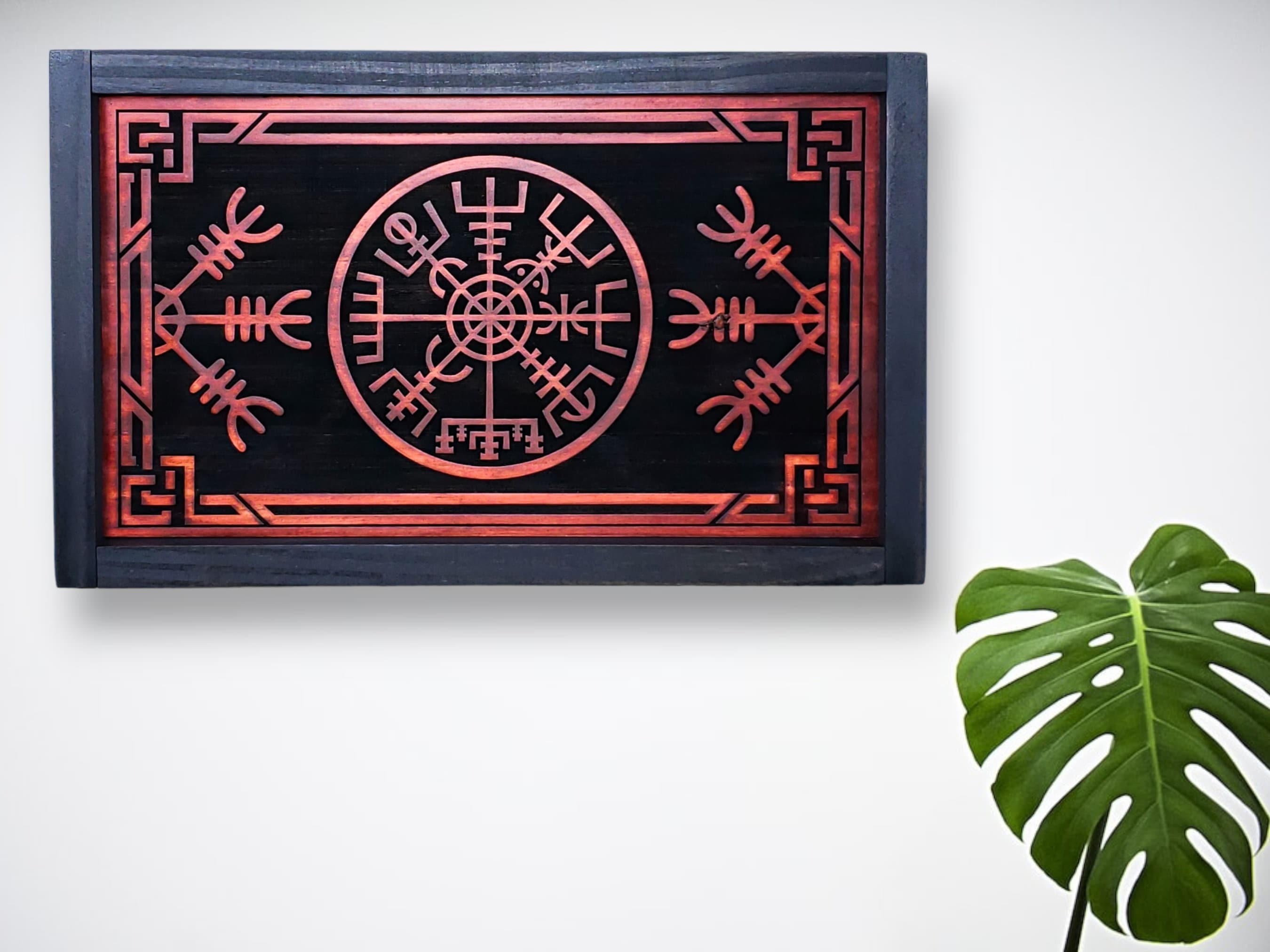 Norse Vegvisir Wooden Plaque / Viking Dragonships Wall Art - Etsy