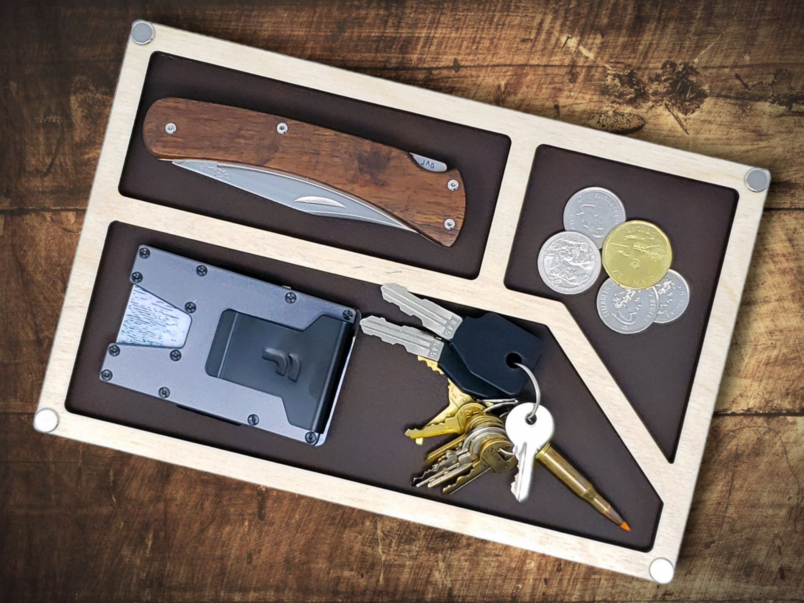 EDC Pocket Dump Trays Small Wood Catchall Tray for Organization - Etsy