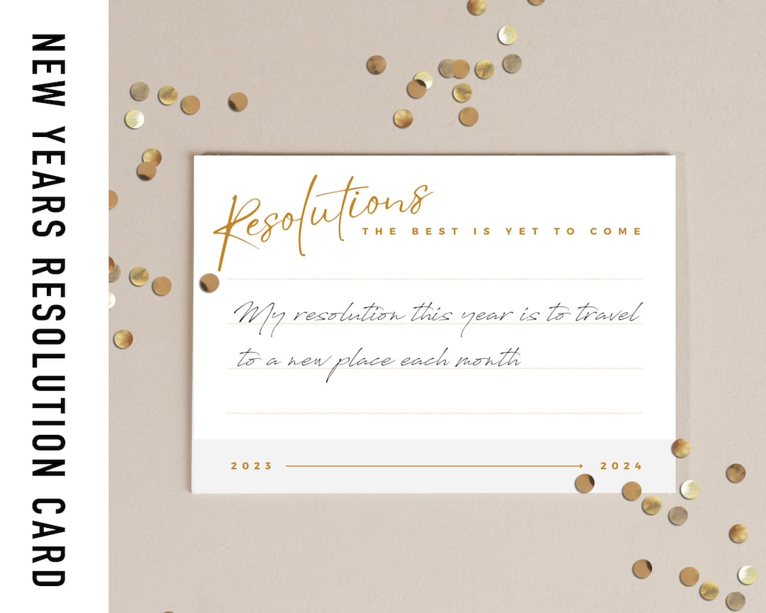 New Years Eve Resolution Cards Printable Instant Download NYE Party ...