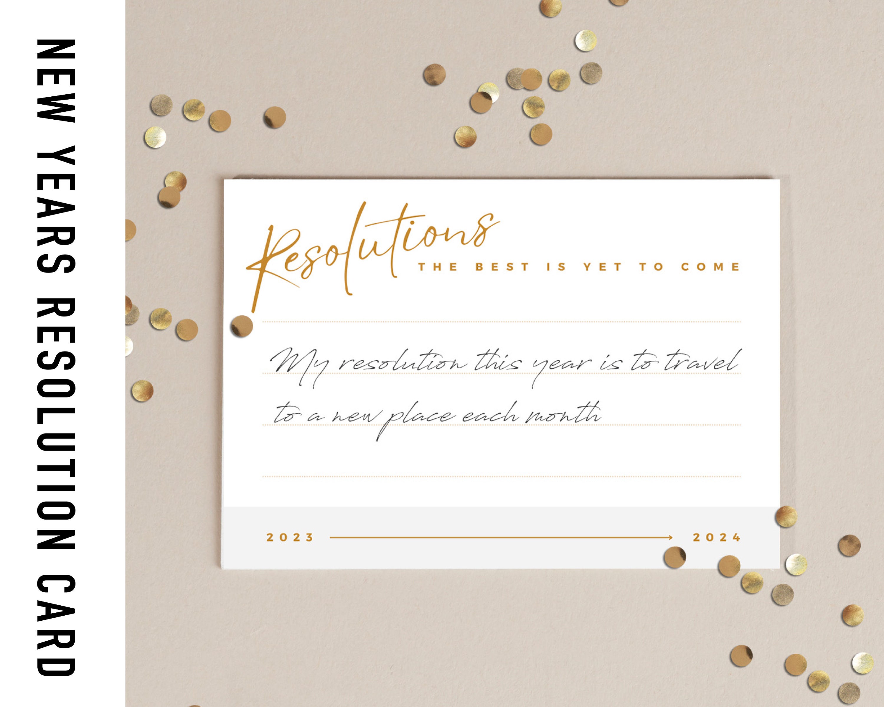 New Years Eve Resolution Cards Printable Instant Download NYE Party ...