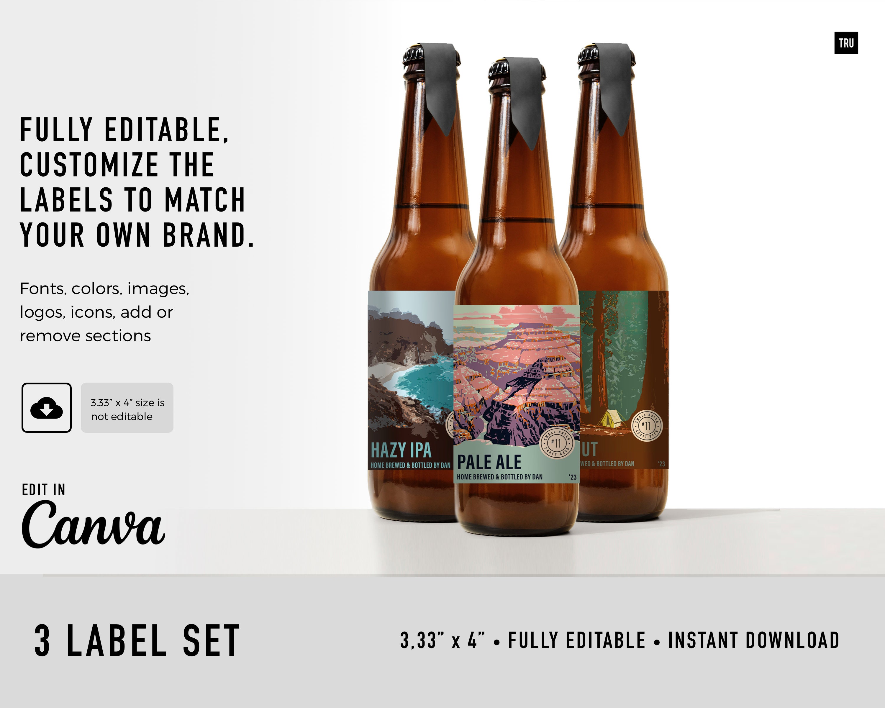Beer Bottle Labels Template Beer Labels Custom Beer Labels Craft Beer ...