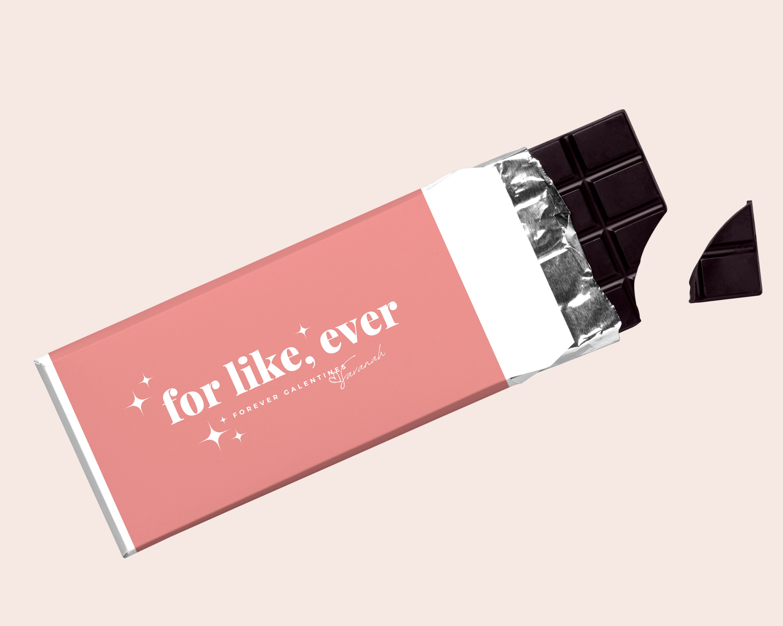 Galentines Chocolate Bar Label Template Edit in Canva Modern, Minimal ...