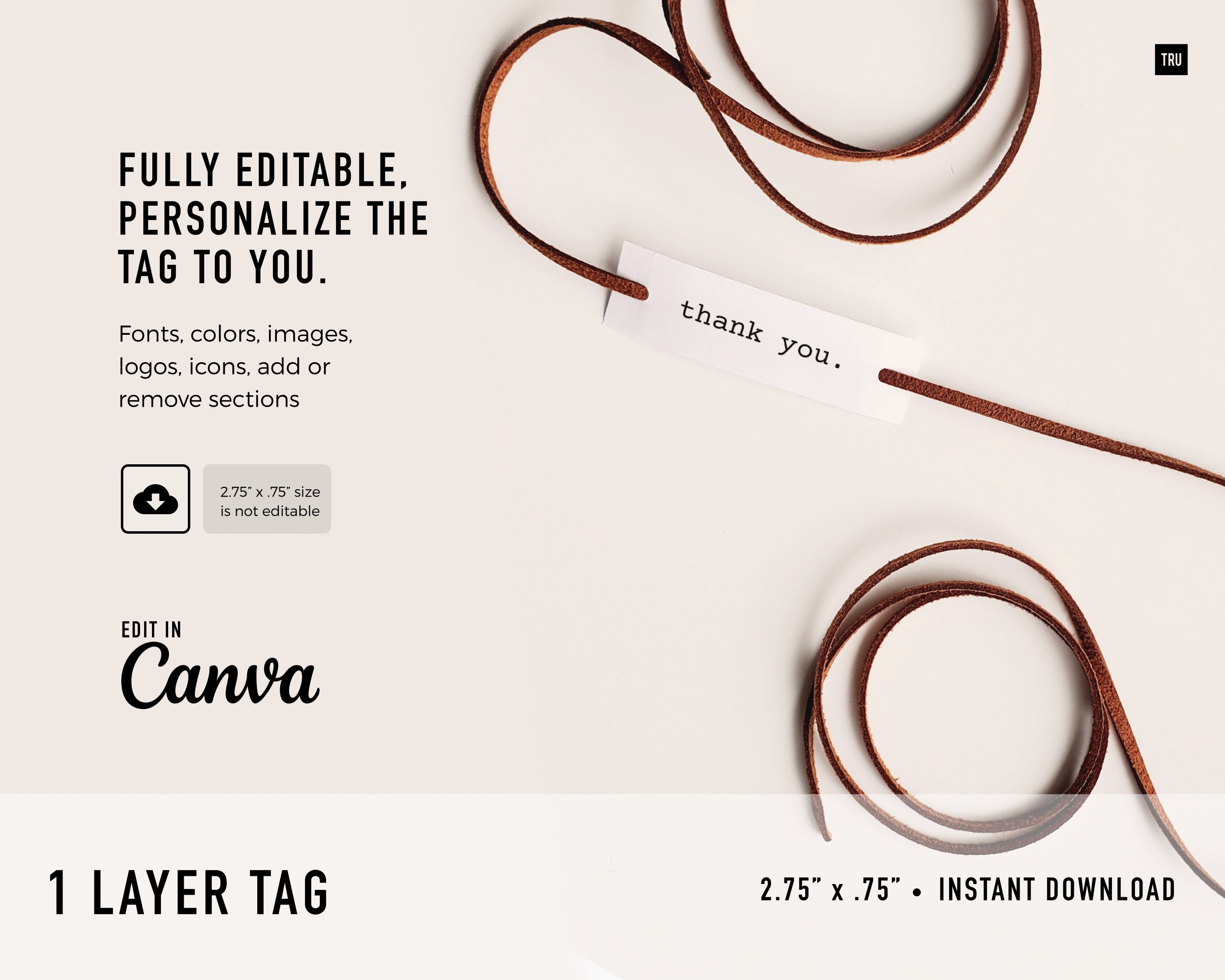 Gift Tag Editable Gift Tag Thank You Gift Tag Ribbon Printable Gift Tag ...