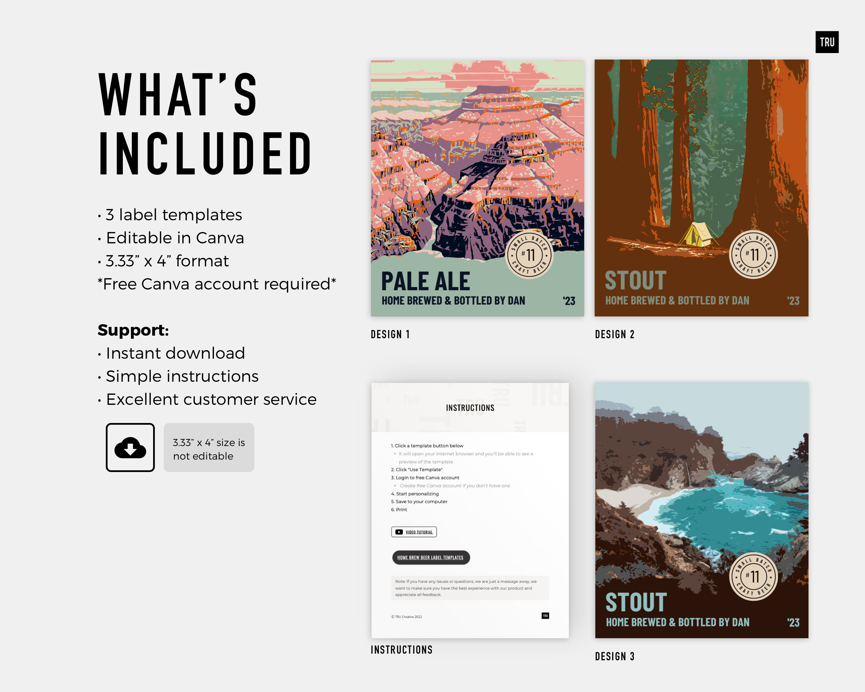 Beer Bottle Labels Template Beer Labels Custom Beer Labels Craft Beer ...