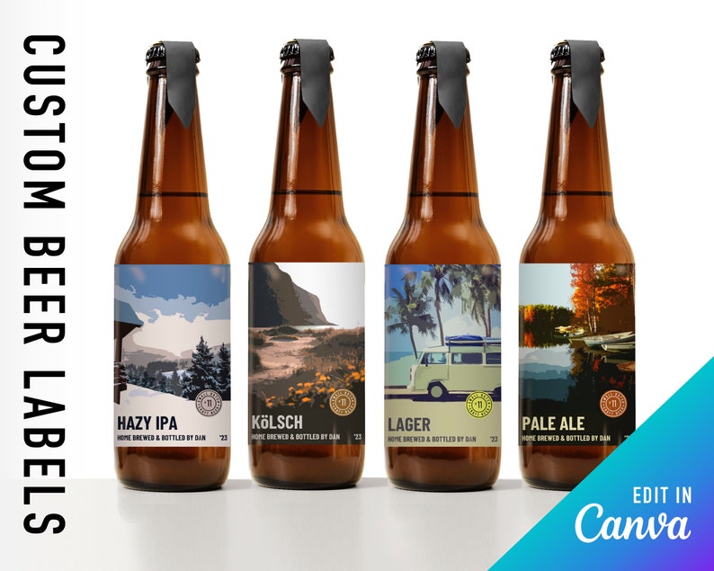 Craft Beer Label Templates Beer Home Brew Labels Edit in Canva Label ...