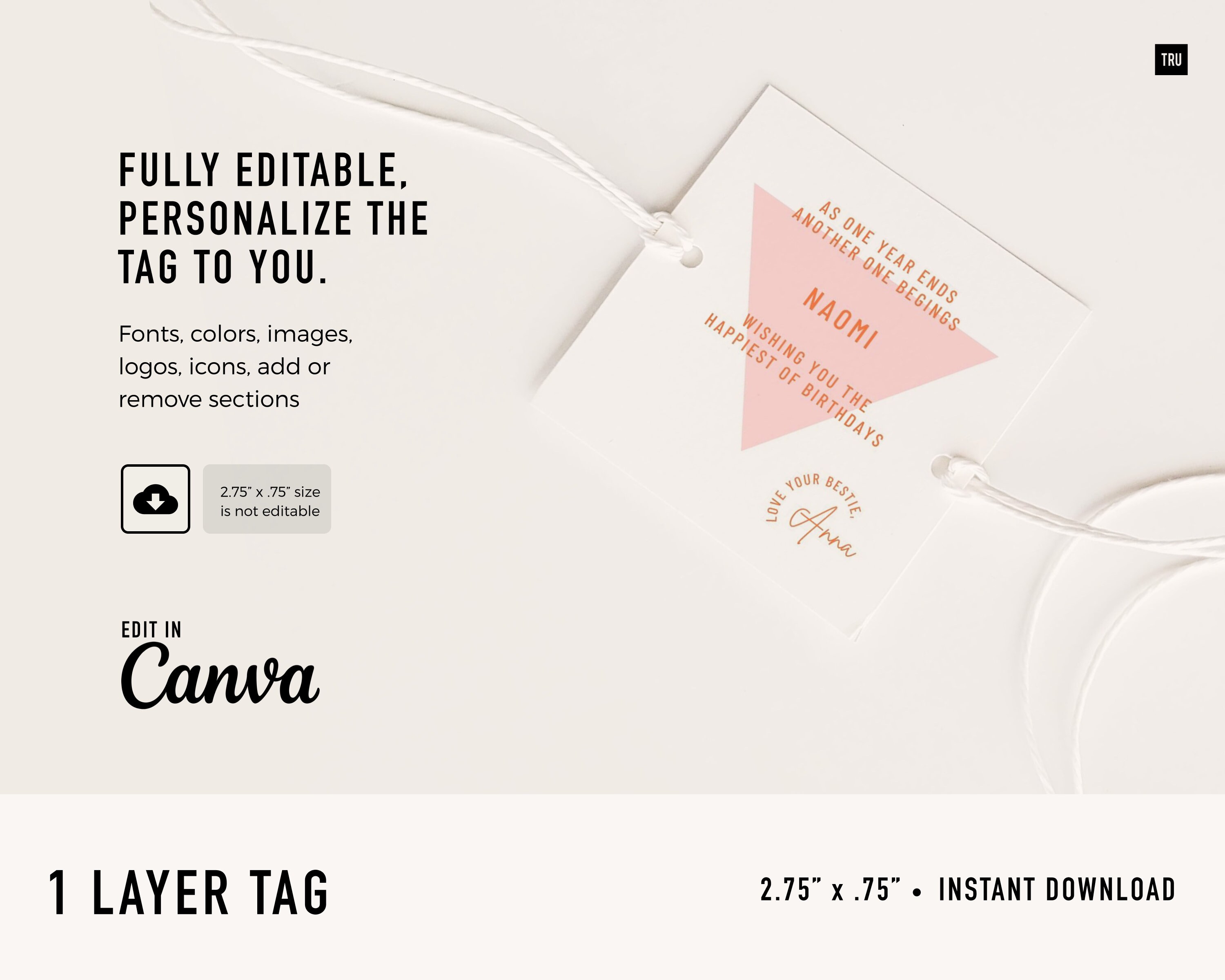 Gift Tag Template Editable Gift Tags Canva Printable Gift Tags Canva ...