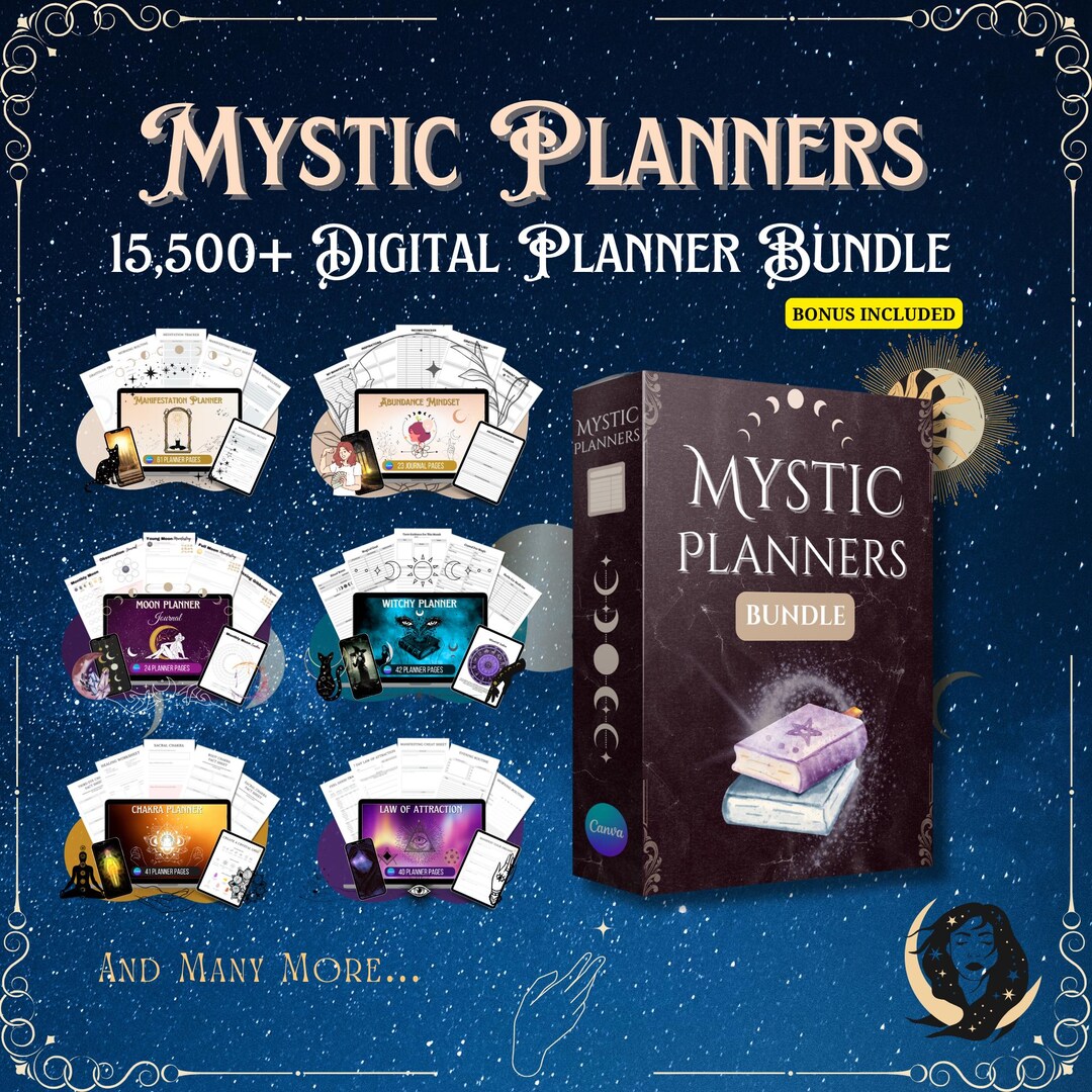 Mystical Planner Bundle: 15,500+ Customizable Designs (digital Download ...