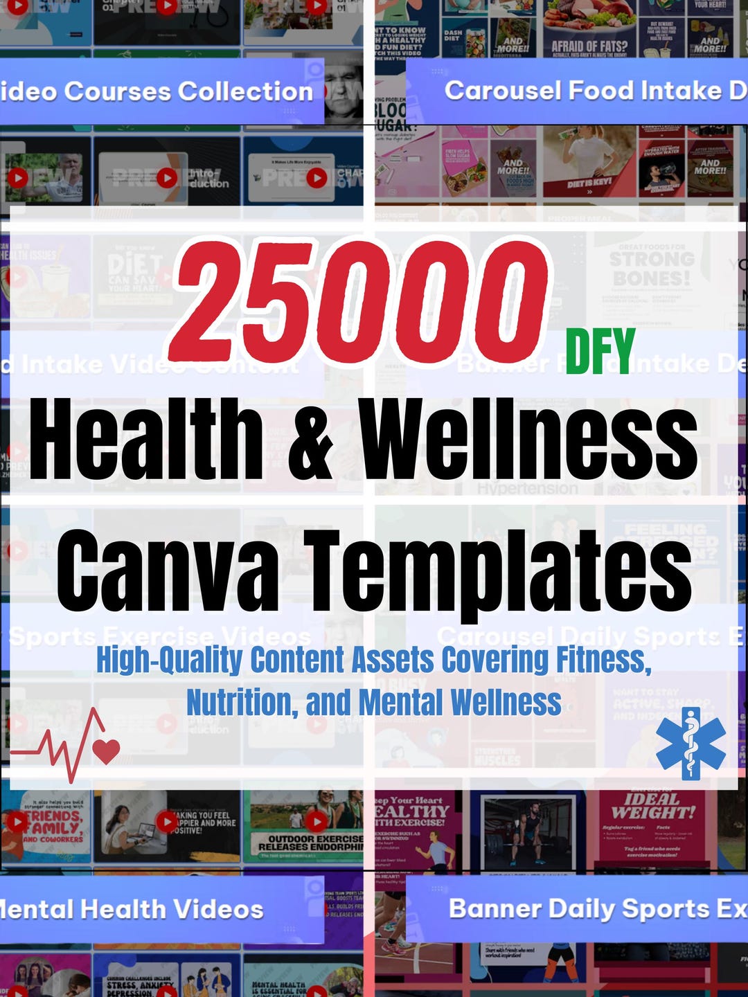 Health & Wellness Canva Template - Video Fitness Course Nutrition for ...