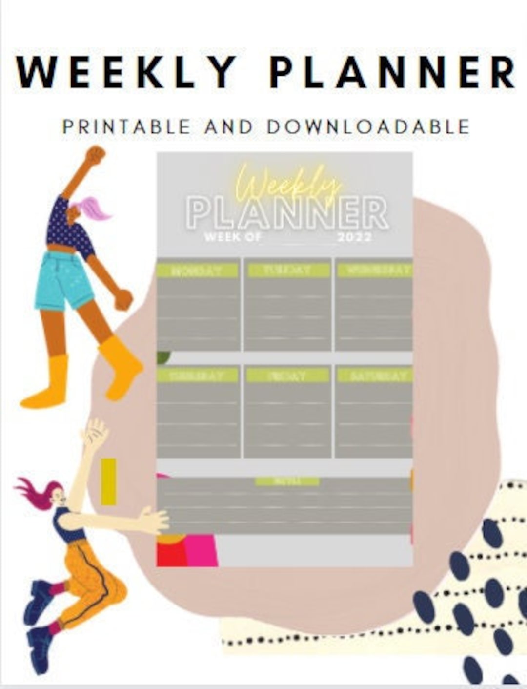 Weekly Planner for Goal Setting and Tasks - PRINTABLE - Etsy