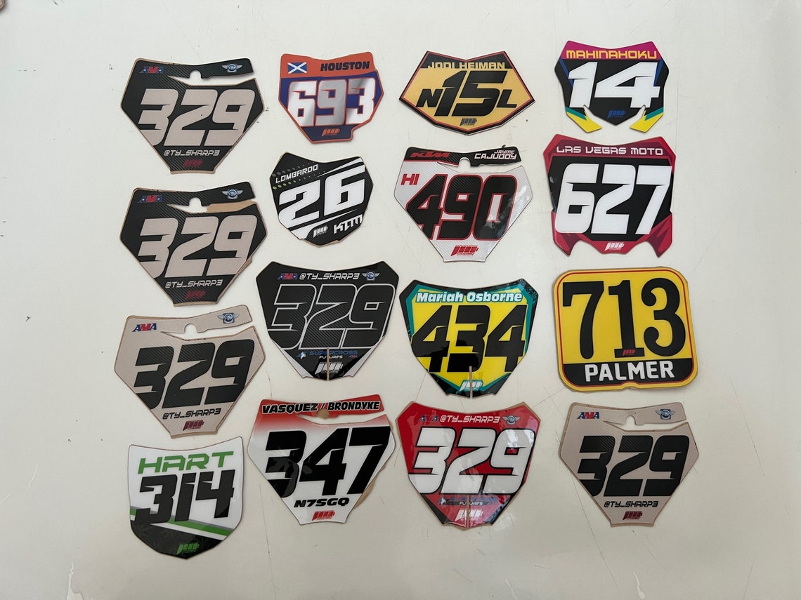 Mini Plate Decals Custom Name Number Plate Decal Motocross - Etsy